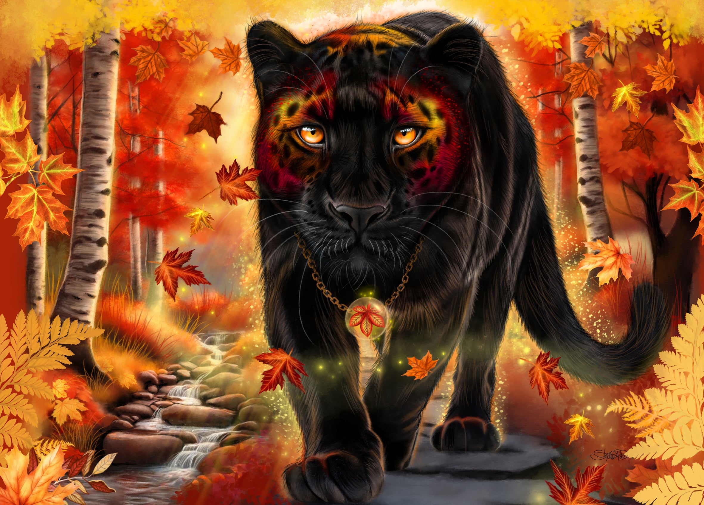 Autumn Guardian Panther (Landscape) - QPuzzles