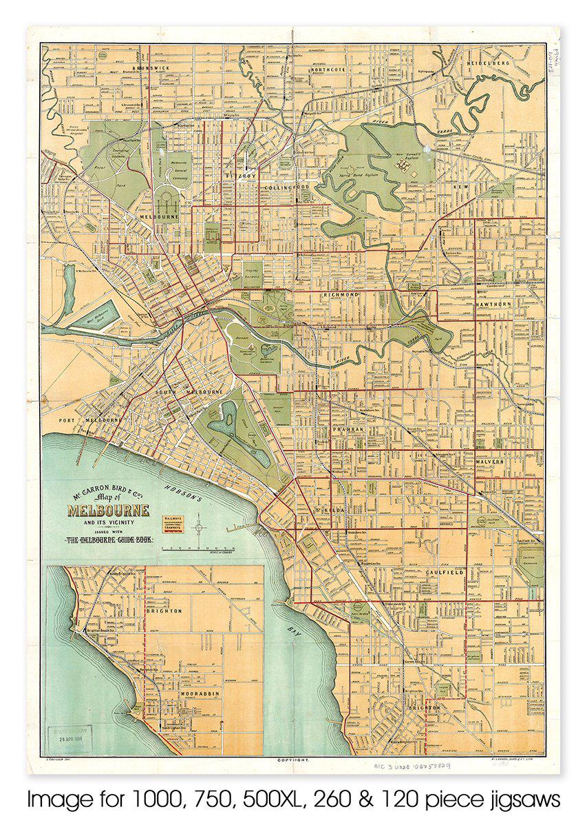 McCarron, Bird & Co.'s map of Melbourne circa 1913 (Portrait) - Puzzles ...