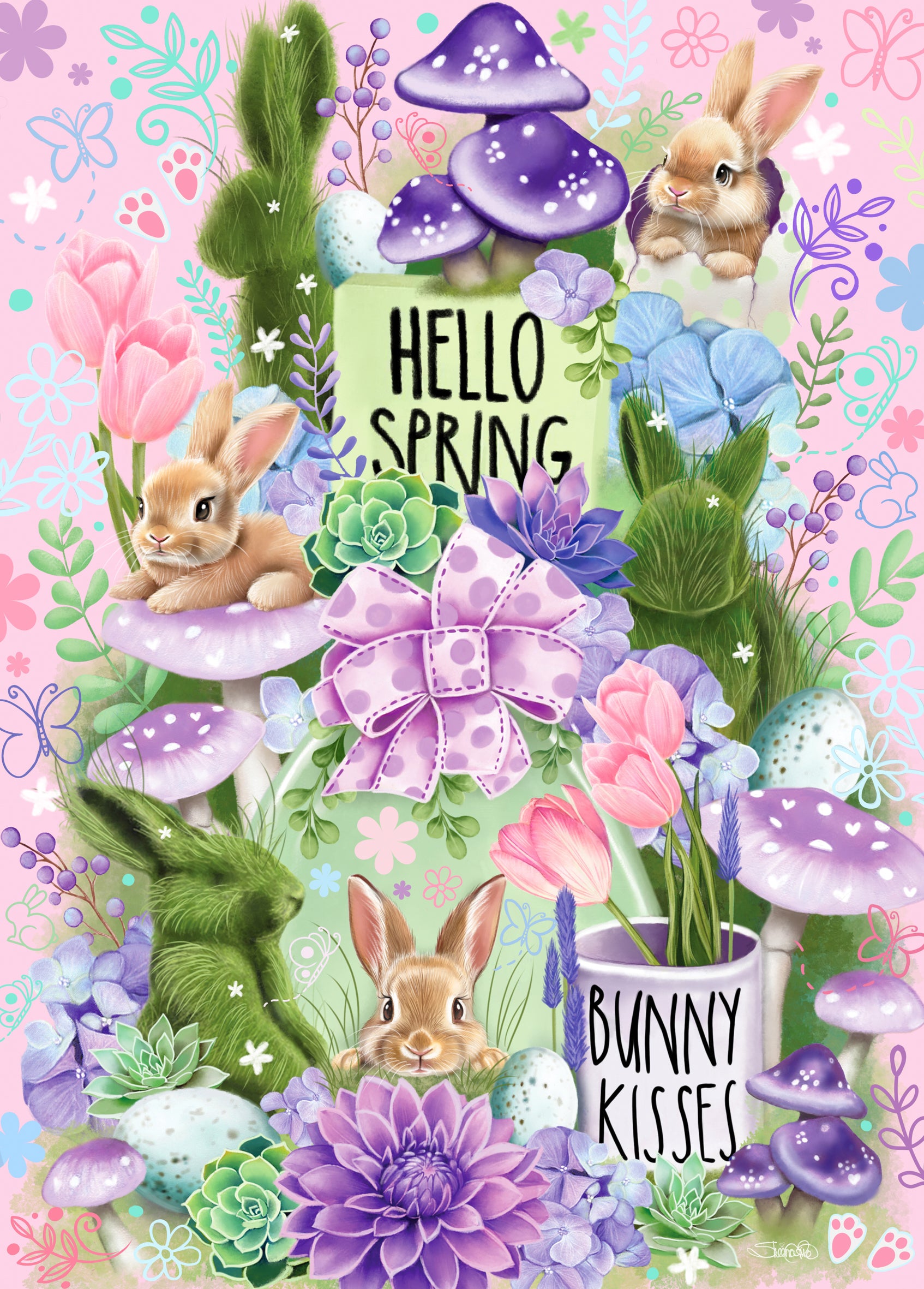 Spring Bunny Bounty (Portrait) - Puzzles Qld Pty Ltd